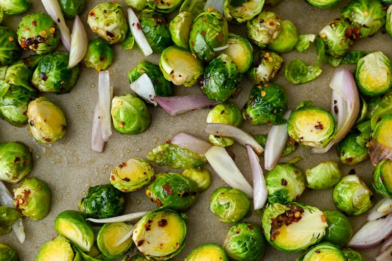 Hot Honey Brussels Sprouts Recipe | One Hungry Bunny